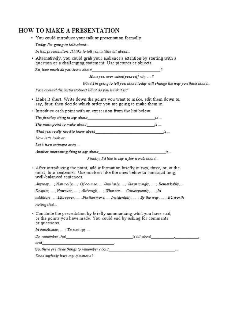 How To Make A Presentation | PDF