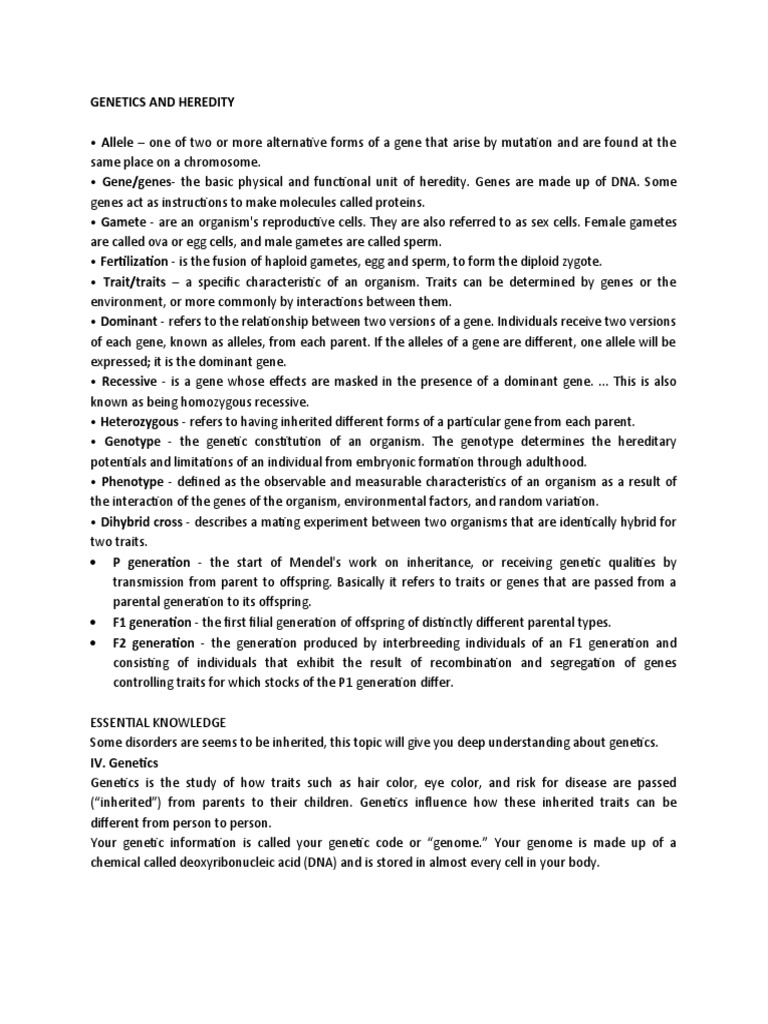 Genetics And Heredity Pdf Dominance Genetics Gene