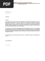 Letter Request - Monoblock Chairs - Calderon | PDF | Social Science
