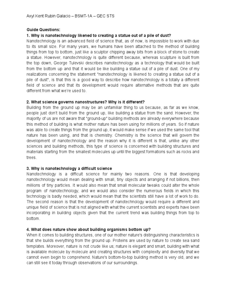 Axyl Kent Rubin Galacio - BSMT-1A - GEC STS | PDF | Nanotechnology ...