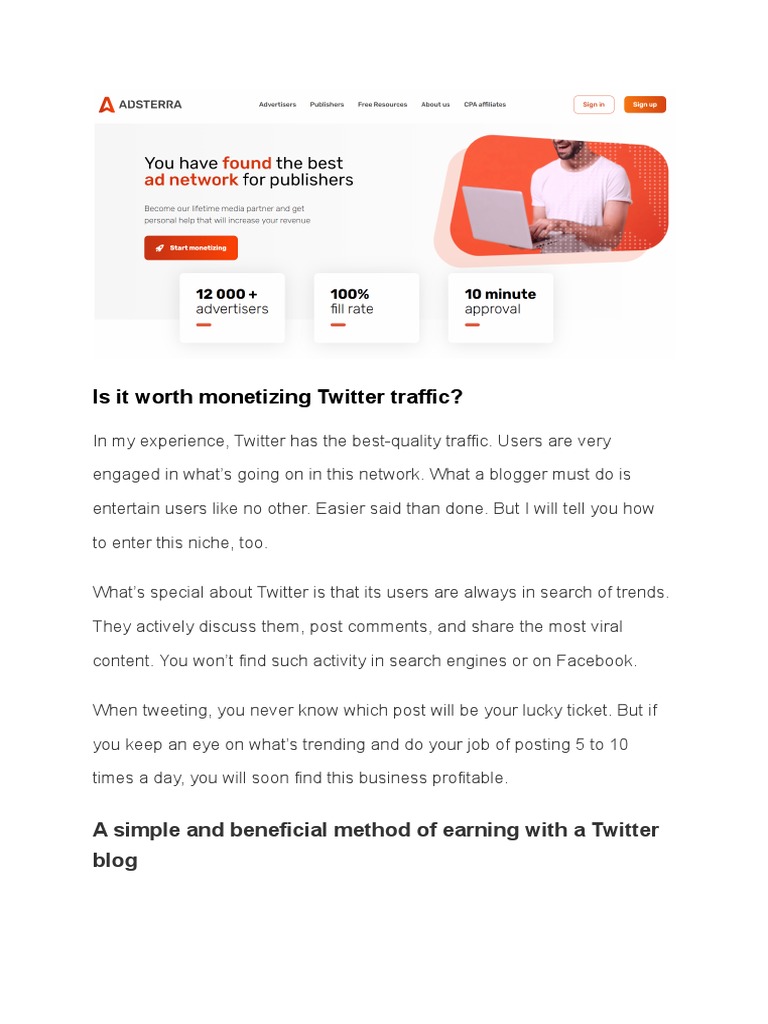 Adsterra Twitter Arbitrage Method | PDF