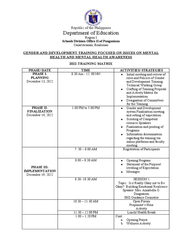 Training Matrix Final | PDF