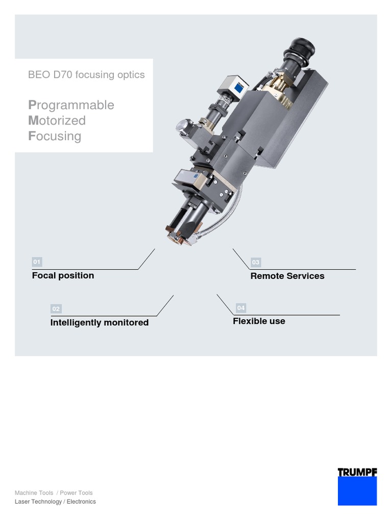 BEO D70 Programmable Focusing Optics | PDF | Laser | Optics