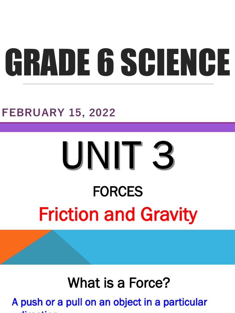 Friction and Gravity Lesson | PDF | Force | Friction