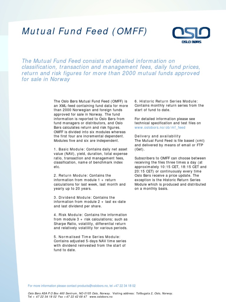 Overview of OMFF Mutual Fund Data | PDF