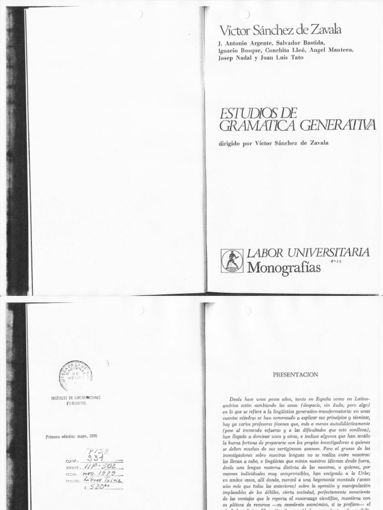 Ignacio Bosque. 1976. Sobre La Interpretación Causativa de Los Verbos ...