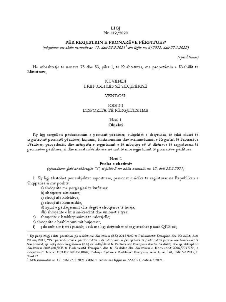 Ligj 2020 079 112 - Perditesuar | PDF
