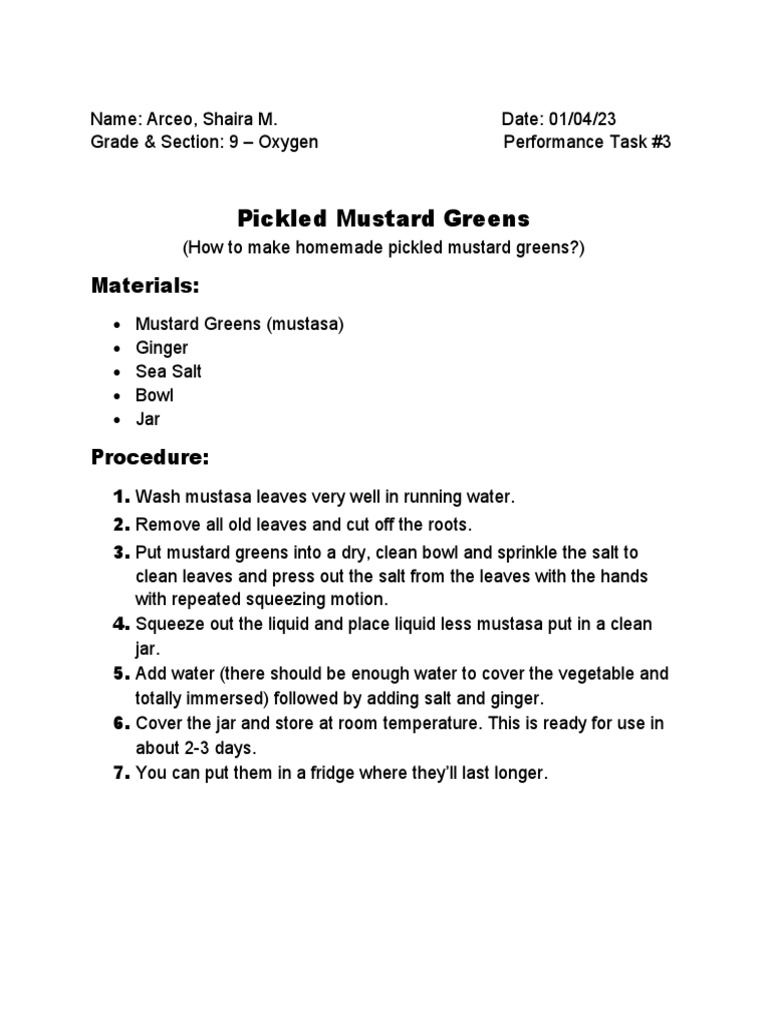 Burong Mustasa | PDF