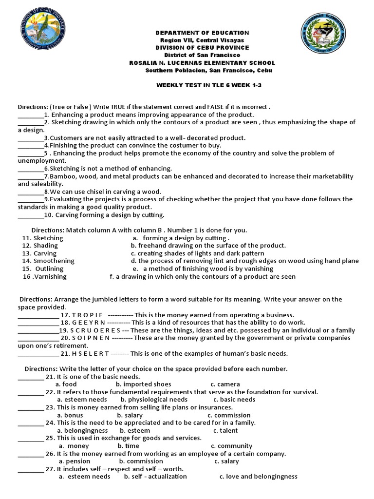 Tle Q2-Week 1-3 | PDF | Tools | Salary