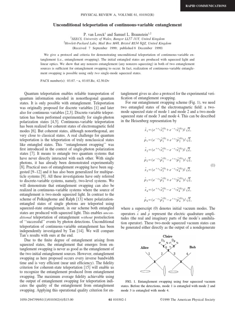 Swapping | PDF | Quantum Entanglement | Electrodynamics