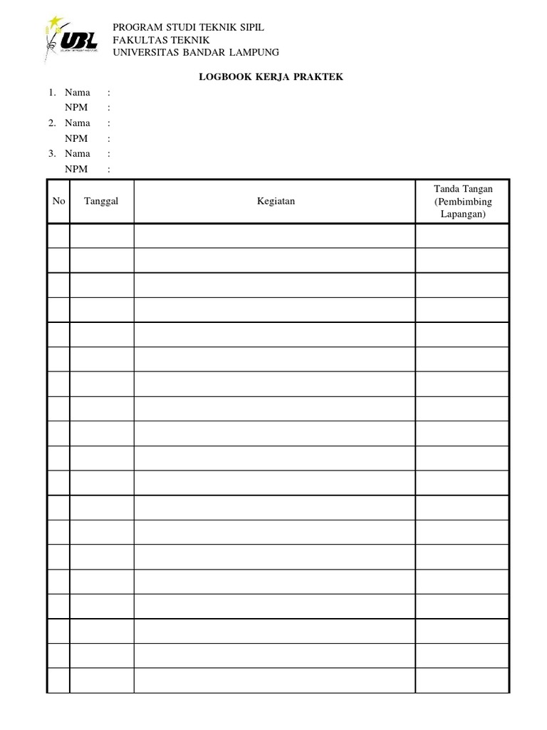 Logbook Kerja Praktek Teknik Sipil | PDF | Seni | Teknologi & Rekayasa
