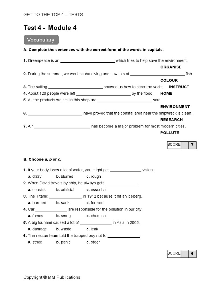 Test 4 - Module 4: Vocabulary | PDF | Ships