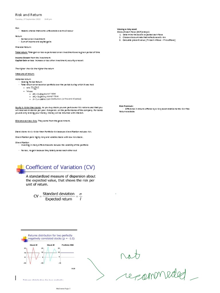 Risk and Return | PDF | Financial Risk | Investing