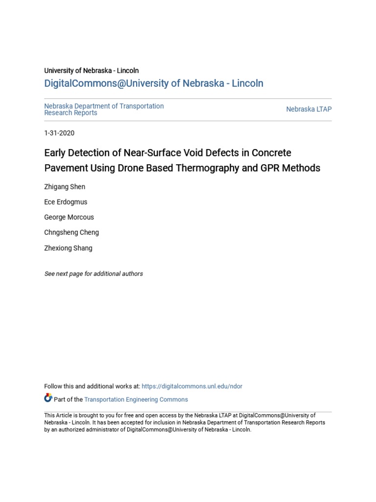 Early Detection Of Near Surface Void Defects In Concrete Pavement Pdf Concrete Thermography