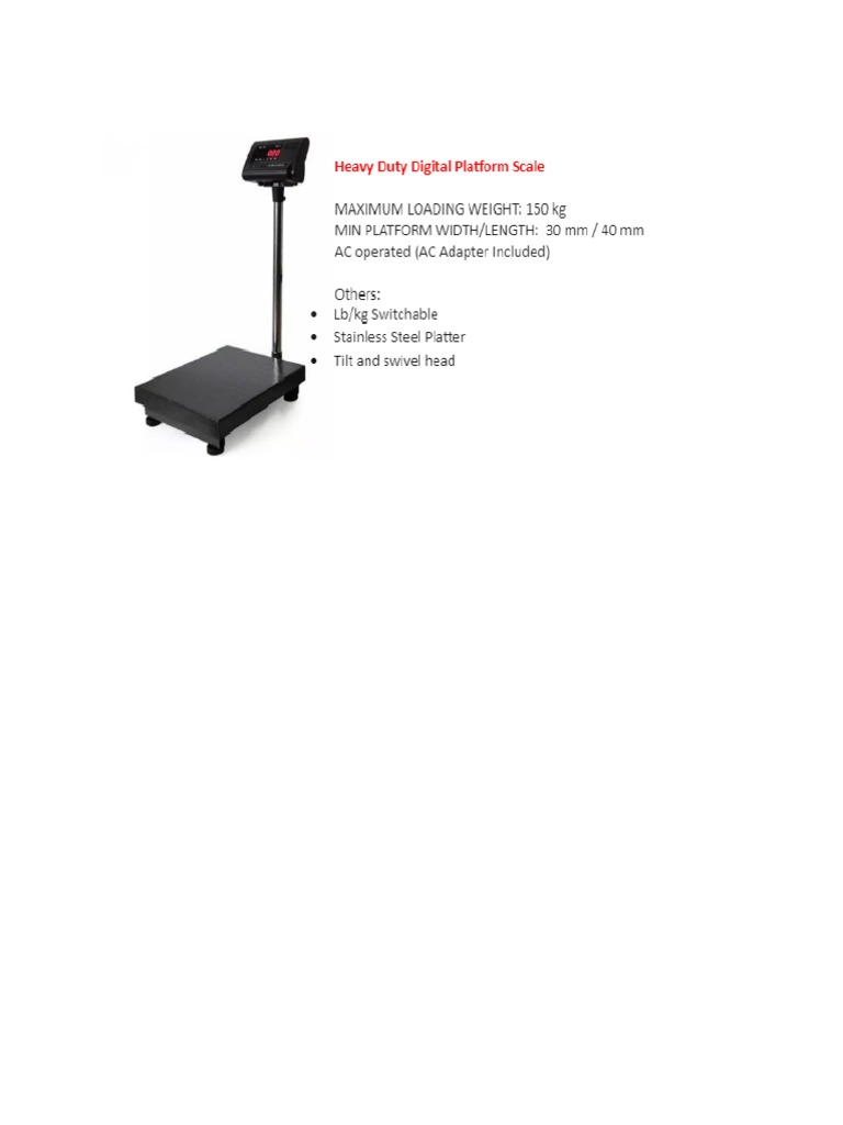 Weighing Scale Specs | PDF