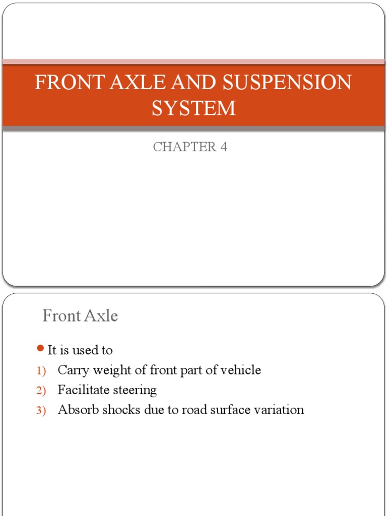 Front Axle and Suspension System | PDF | Axle | Automotive Industry