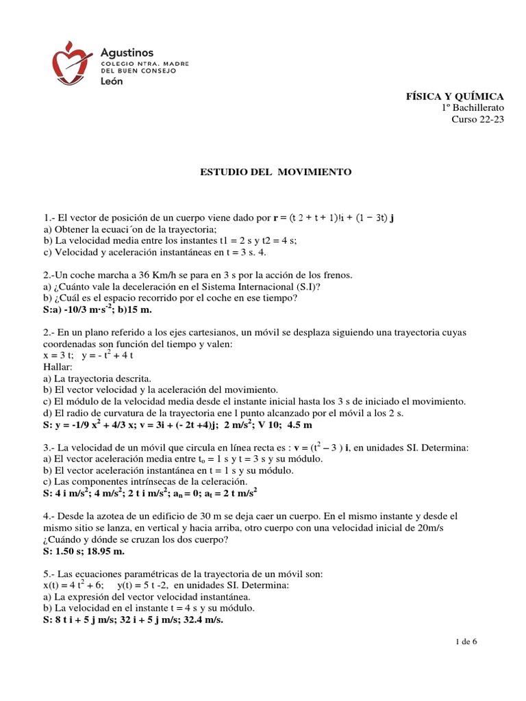 Cinemática, Estudio Del Movimiento | PDF | Velocidad | Aceleración