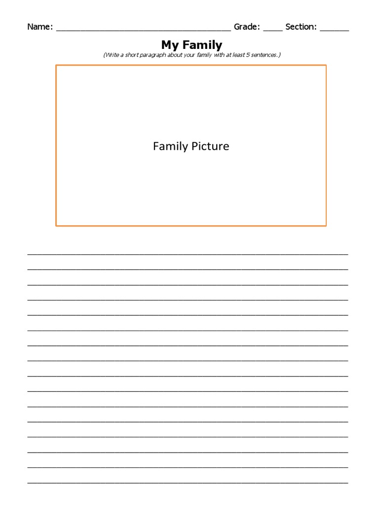 Family Writing Activity Template | PDF | Language Arts & Discipline
