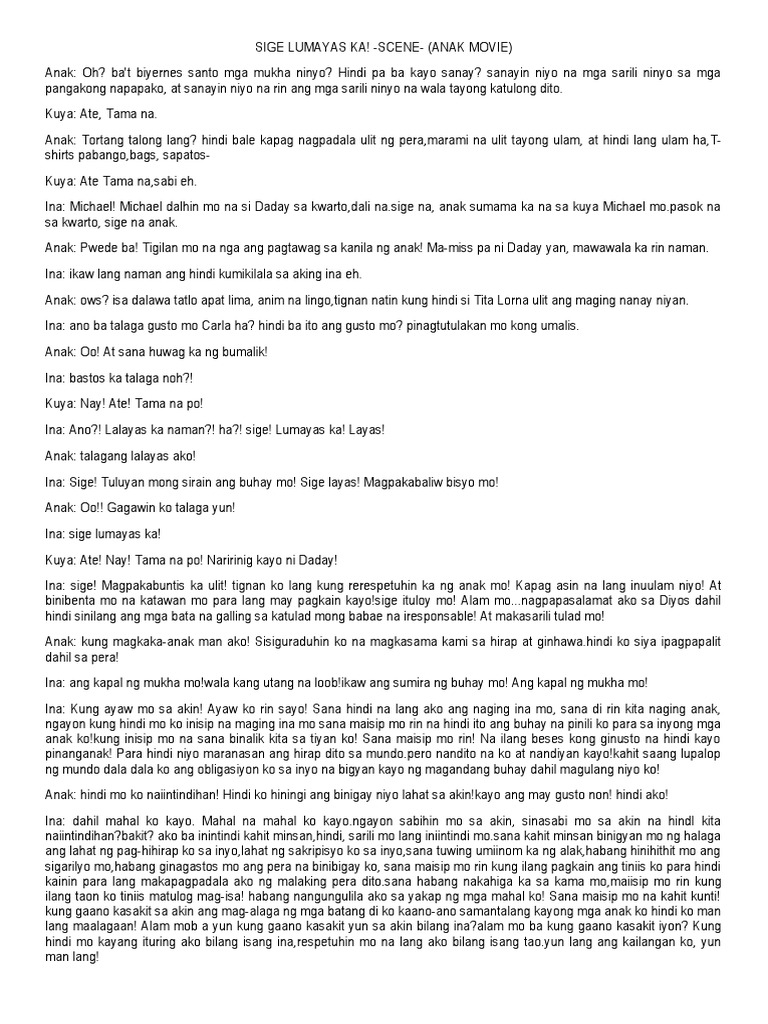Sige Lumayas Ka | PDF