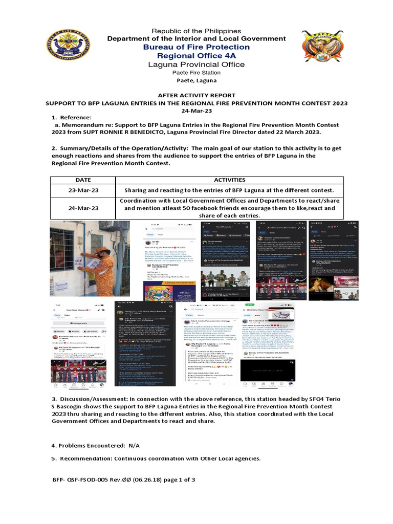 Laguna Provincial Office: Bureau of Fire Protection Regional Office 4A ...