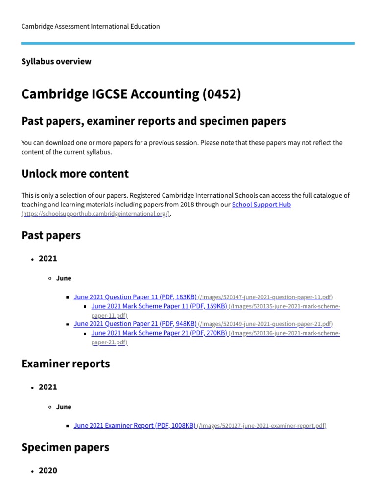 Cambridge Igcse Accounting 0452 3 Pdf