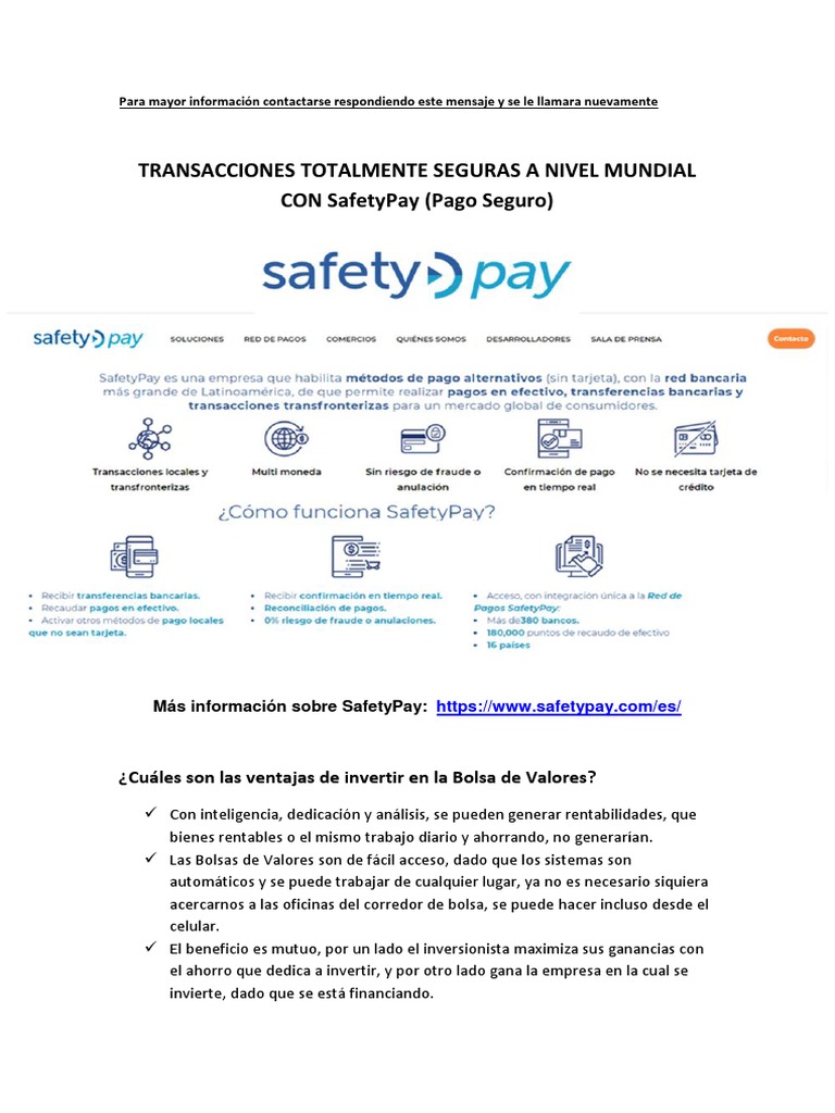 Transacciones Totalmente Seguras A Nivel Mundial Con Safetypay (Pago Seguro) | Descargar gratis ...