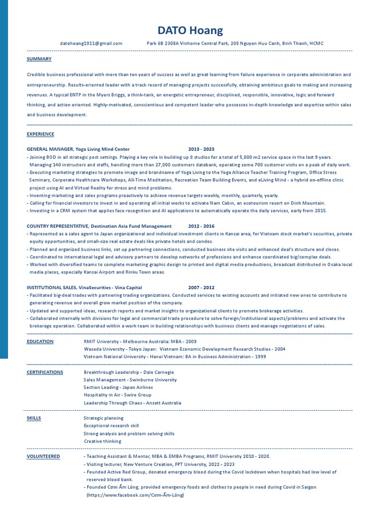 A Results-Oriented Leader with Over a Decade of Experience Driving ...