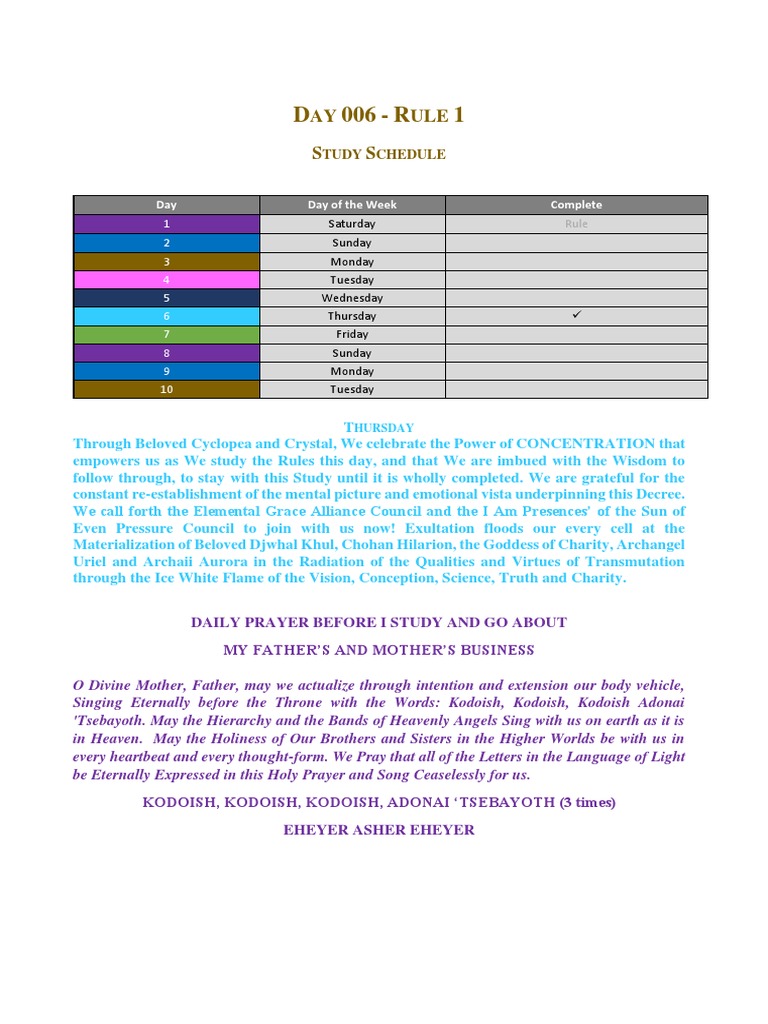 14 Rules For Group Initiation Day 006 Rule 1 Download Free PDF