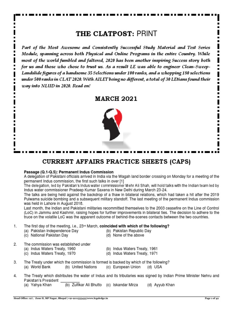 025d6a1aa65d1 CLAT POST March 2021 PDF Price Of Oil Lord s
