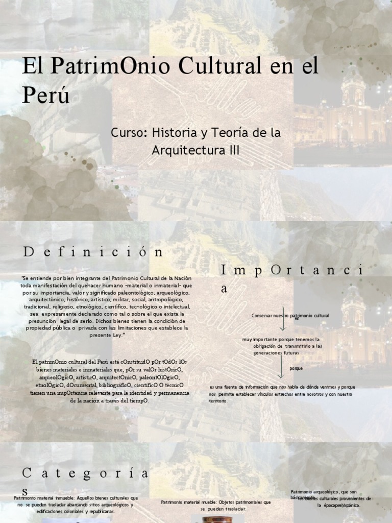 El Patrimonio Cultural en El Perú: Curso: Historia Y Teoría de La Arquitectura Iii | Descargar ...