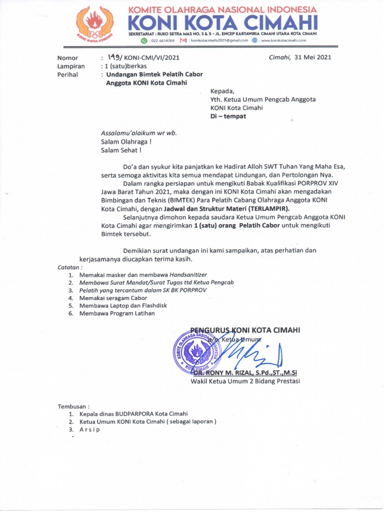 Undangan Bimtek CABOR Dan Rundown Acara | PDF