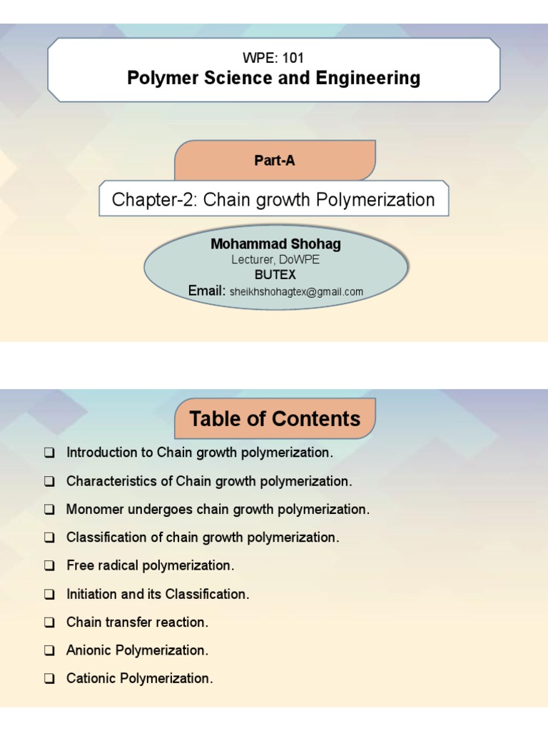 Chain Growth Polymerization | PDF | Polymerization | Ion