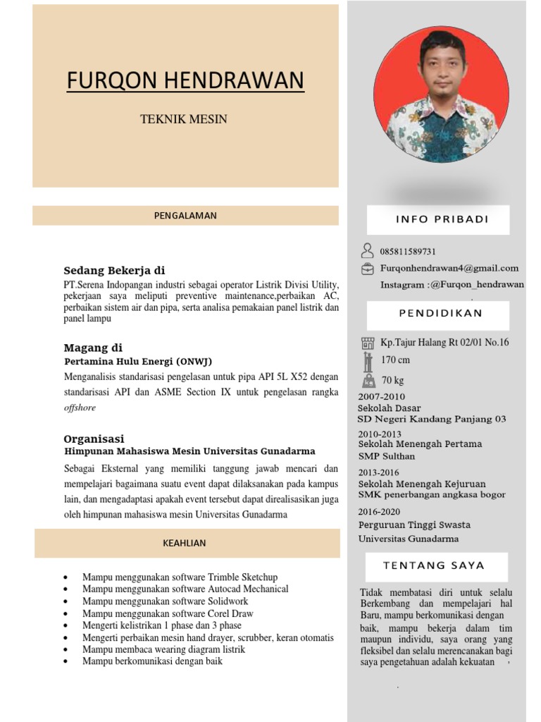 Surat Lamaran Furqon Hendrawan | PDF | Karier & Perkembangan | Komputer