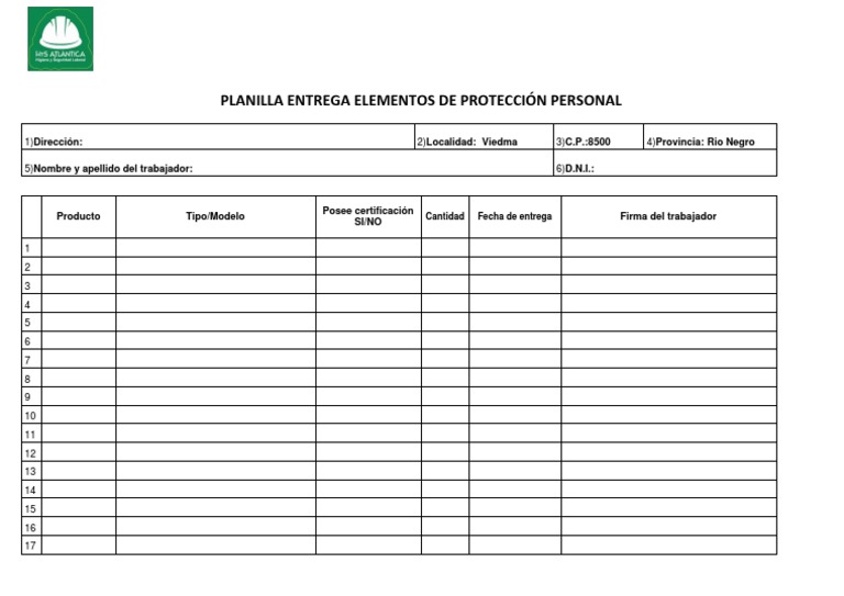 Planilla Entrega Epp | PDF Planilla Entrega Epp | PDF