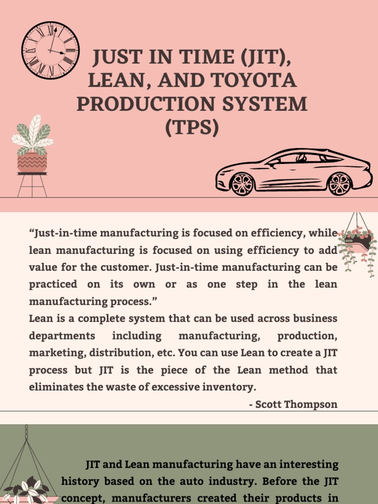 JIT, Lean, and TPS Explained | PDF | Lean Manufacturing | Business