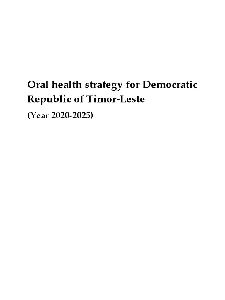 Draft Final Oral Health Strategic Plan 2020-2025 v3 | PDF | Dentistry ...