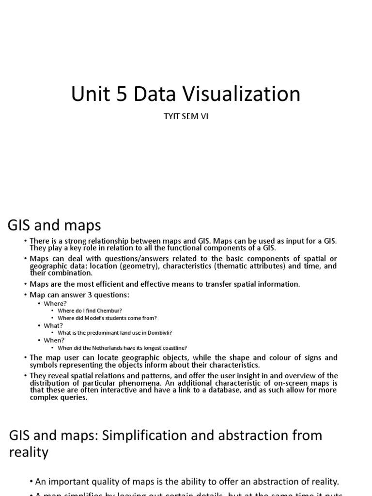 Unit 5 Data Visualization: Tyit Sem Vi | PDF | Geographic Information System | Map