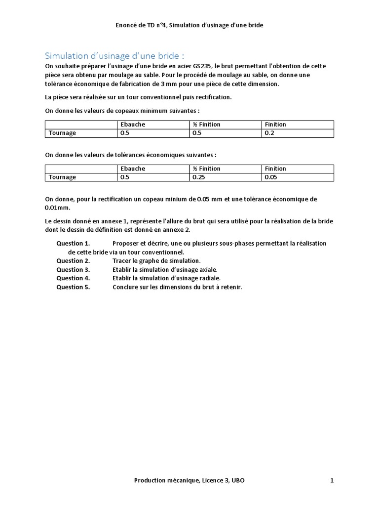 Simulation Usinage Bride L3 UBO | PDF | Technologie et ingénierie