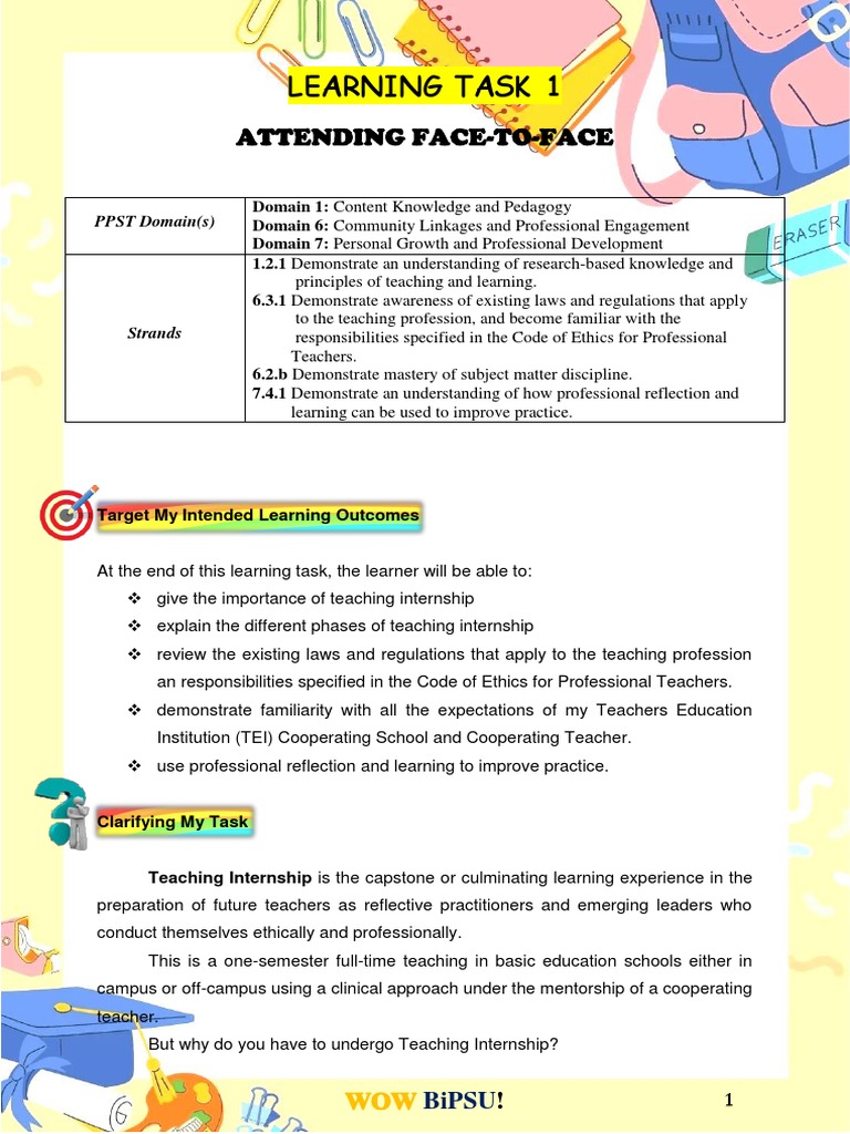 Learning Task 1 | PDF | Teachers | Teacher Education