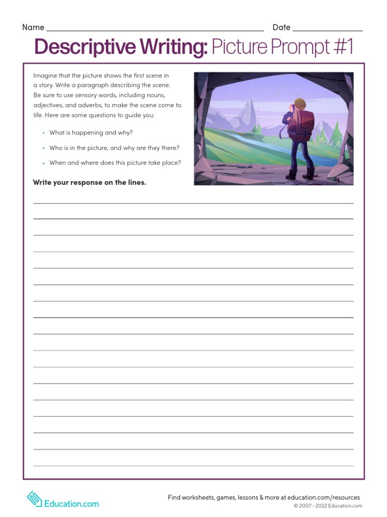 Descriptive Writing Picture Prompt 1 | PDF | Games & Activities ...