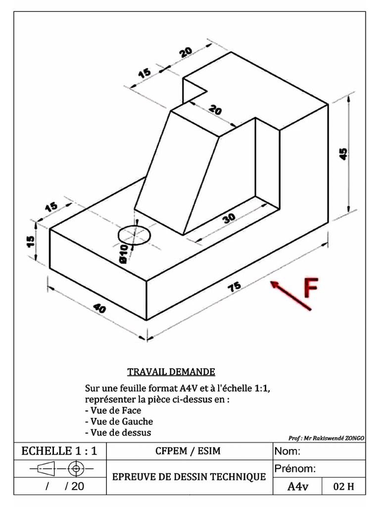 Epreuve de Dessin Technique | PDF