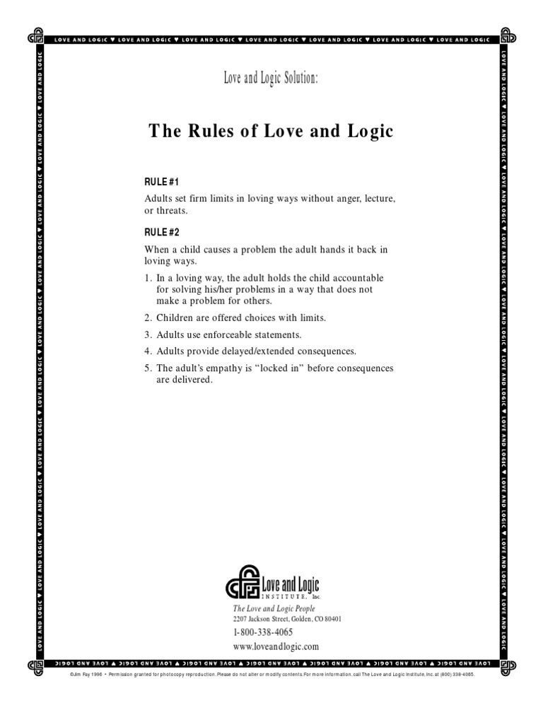 Parenting with Love and Logic | PDF | Career & Growth | Lifestyle