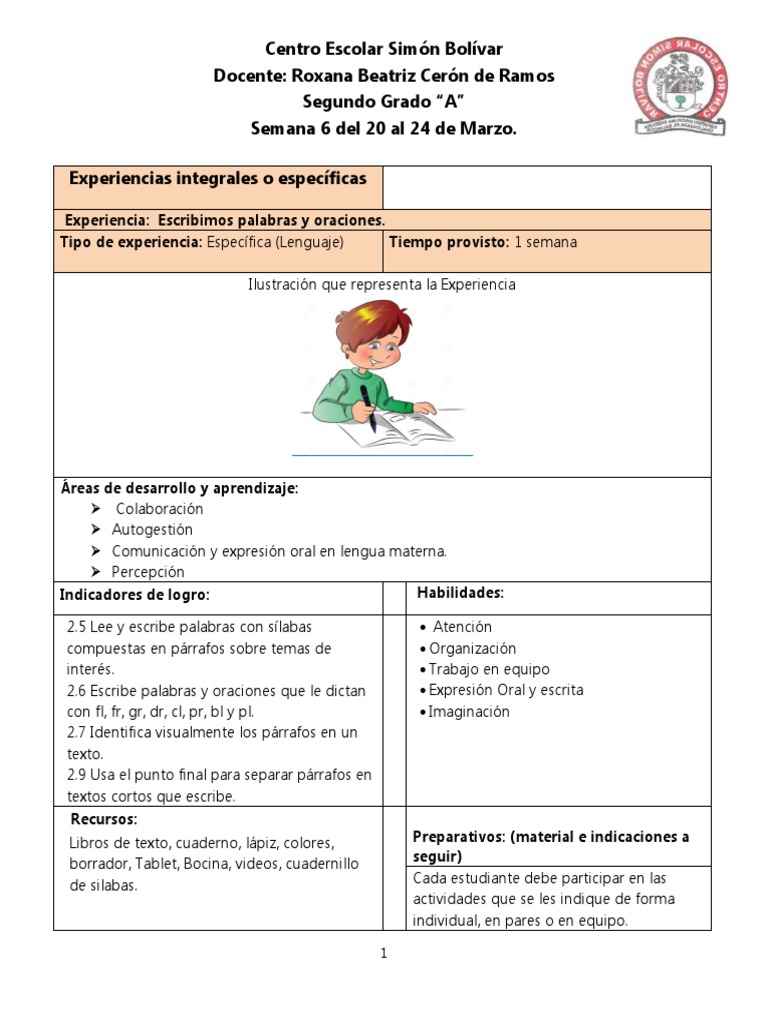 Roxana LENGUAJE Semana 6 (Del 20 Al 24 de Marzo) | PDF | Lingüística ...