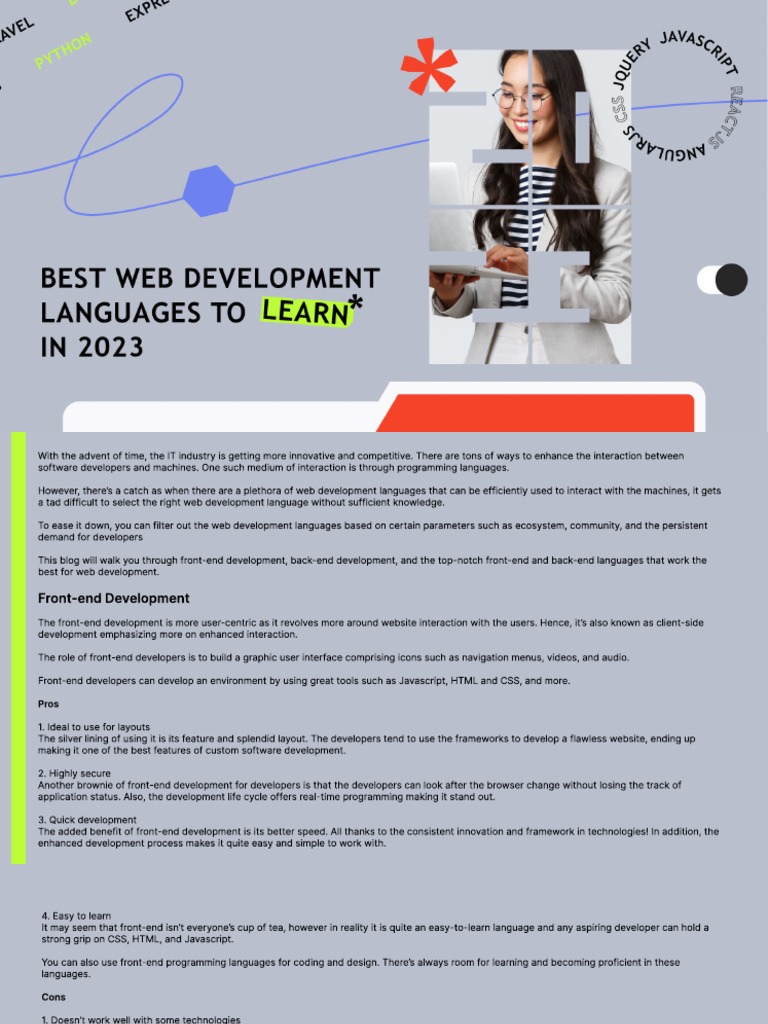 Best Web Development Languages To Learn in 2023 | PDF | World Wide Web ...