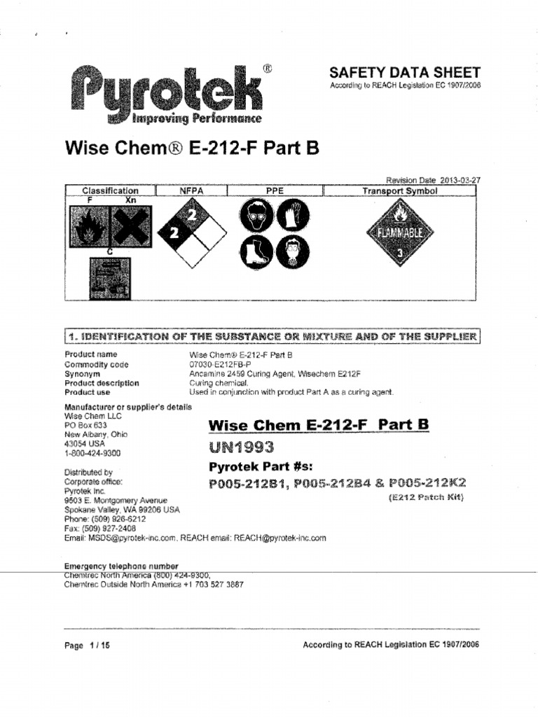 Pyrotek SDS 1 | PDF