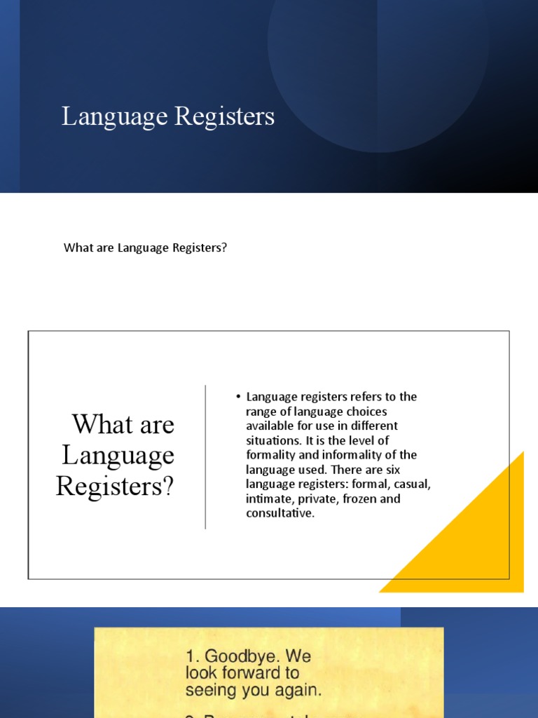 Language Registers | PDF | Sociolinguistics | Linguistics