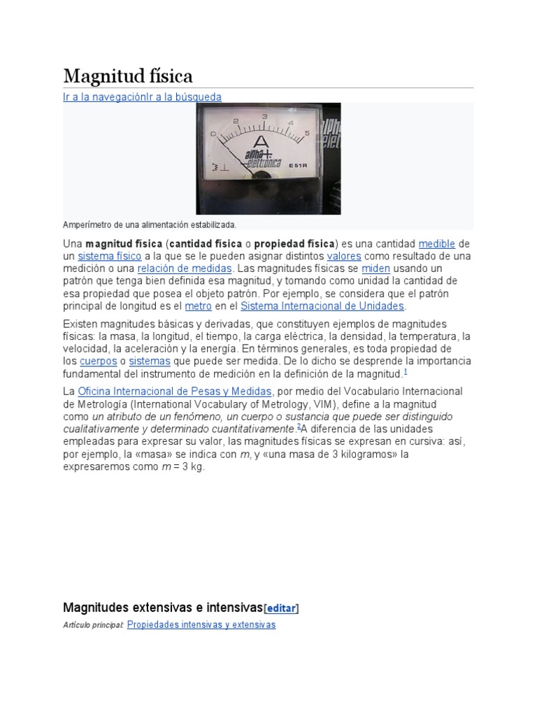 Definición y tipos de magnitudes físicas | PDF | Filosofía | Métodos y ...