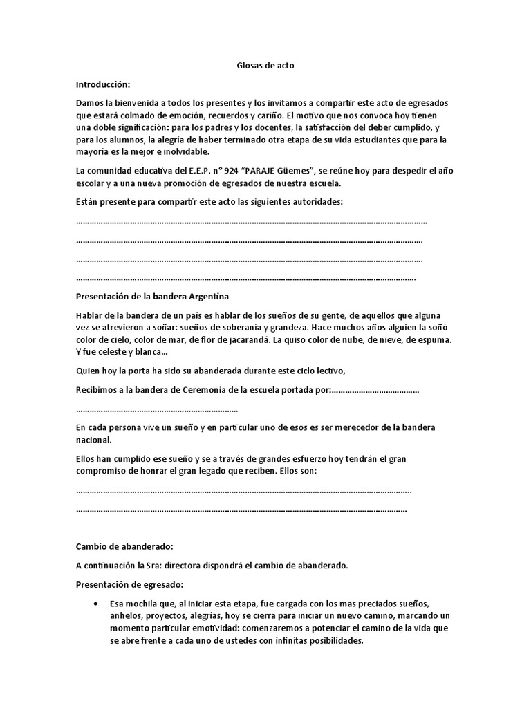 Glosas de Acto | PDF