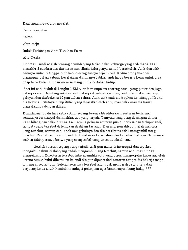 Rancangan Novel Atau Novelet | PDF | Fiksi Misteri, Thriller, & Kejahatan