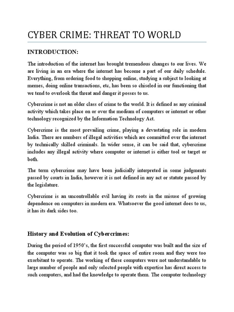 Cyber Crime | PDF | Cybercrime | Internet